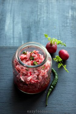 INSTANT RADISH RELISH / इंस्टेंट मूली का अचार – Easy Food Smith